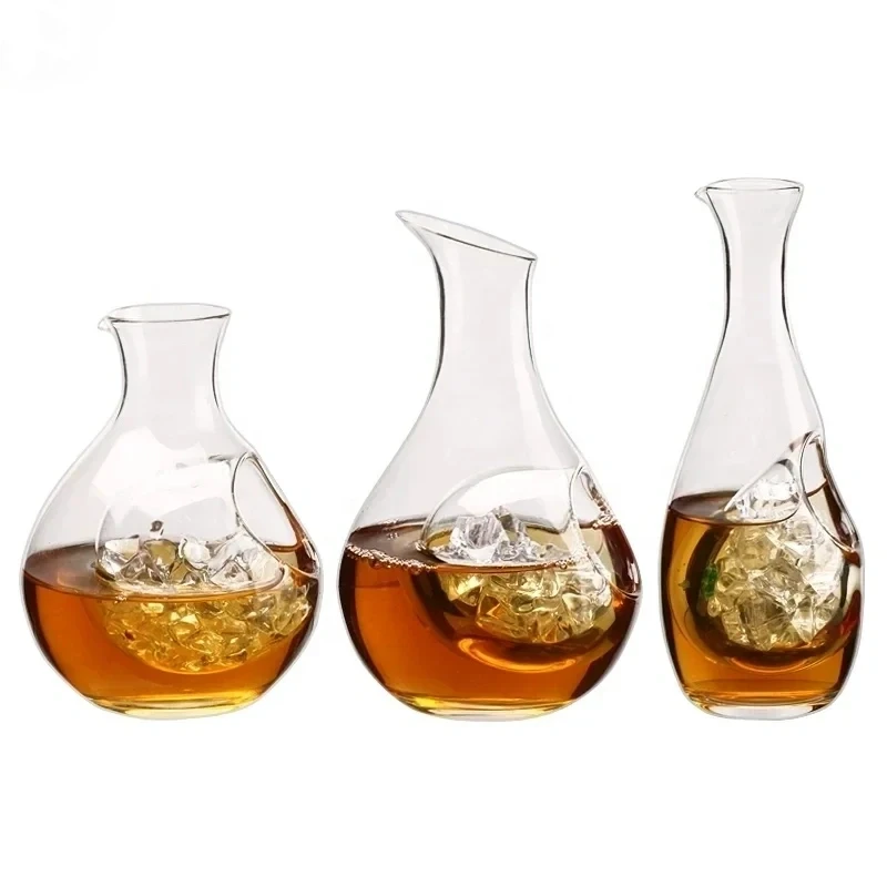 wholesale crystal glass wine decanter Sake wine set with ice floe ...