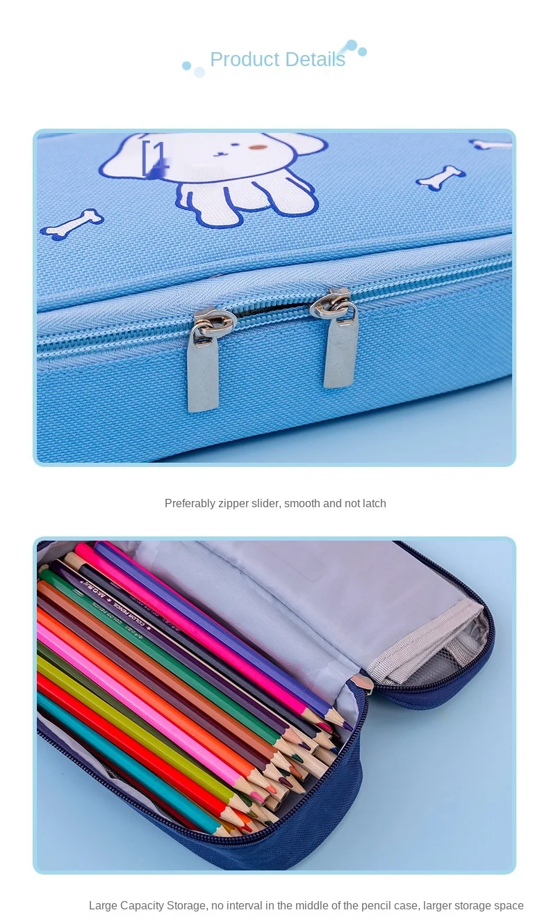 Multifunctional Double-layer Pencil Case Cartoon Animal Portable Large ...