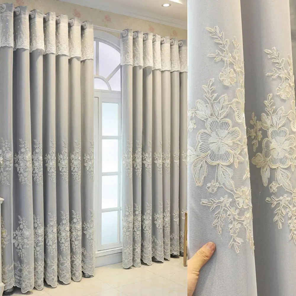 Embroidery Window Curtains - Luxury Sheer European Fabric