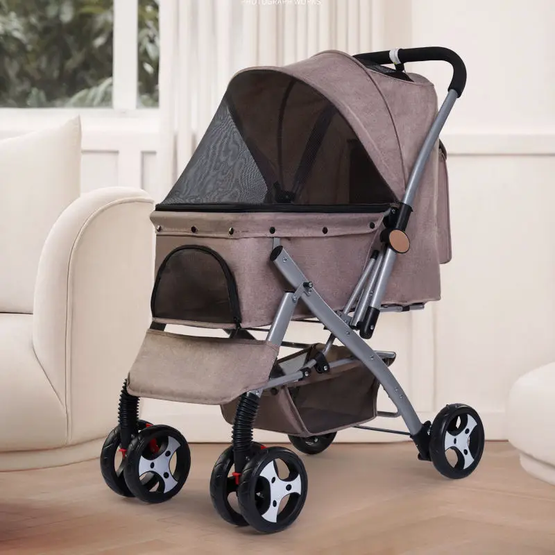 Portable Portable Pet Trolley 3 Wheels Pet Strollers Outdoor Travel ...