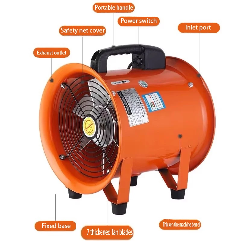 Large Industrial Axial AC Fan with External Rotor Motor | 7-Blade High Airflow Ventilation Fan ...