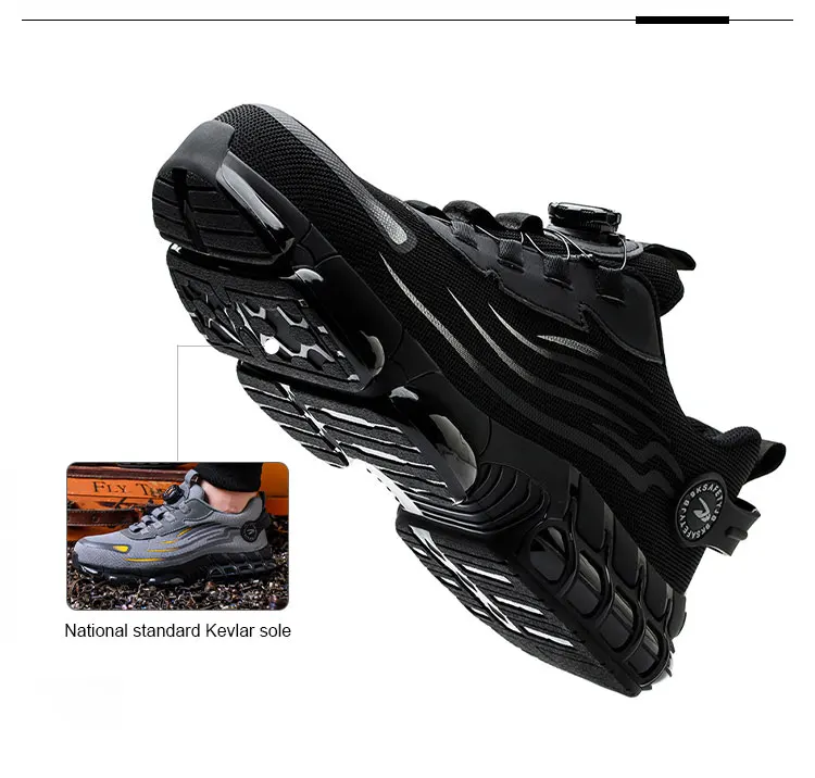 Flying Woven & Microfiber Safety Work Shoes with Protective Insole ...