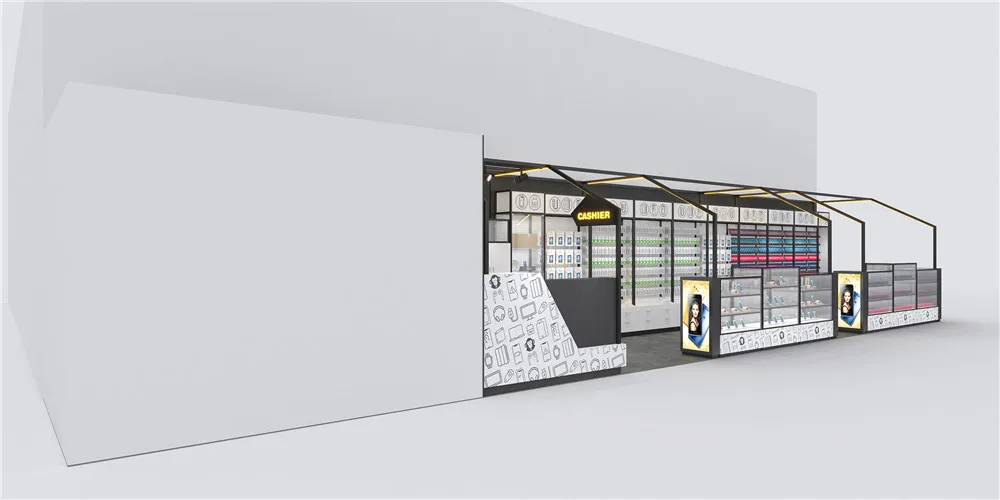 Mobile Phone Shop Cash Counter Display Design for Modern Retail & Store ...
