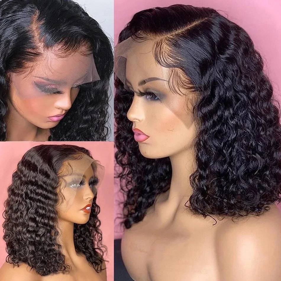 13x6 hd Human Hair Lace Front Wig Raw Indian Vrigin 250% Density Short ...
