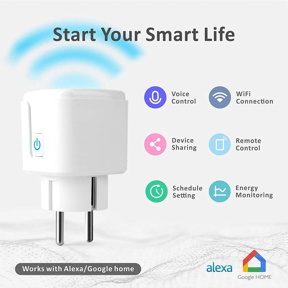 Smart Plug Socket by Tuya - 16A 220V Wireless Energy Monitor