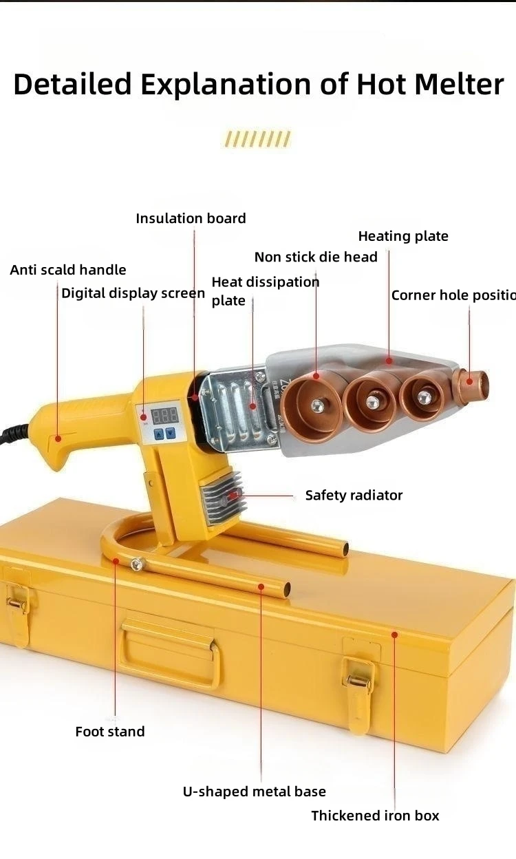Portable Plastic Fusion PPR Pipe Welder Jointing Machine