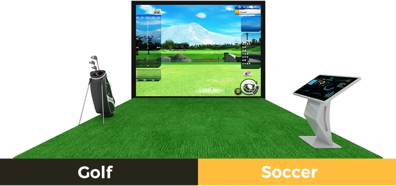 Home Indoor Golf Simulator with Interactive Projection Game