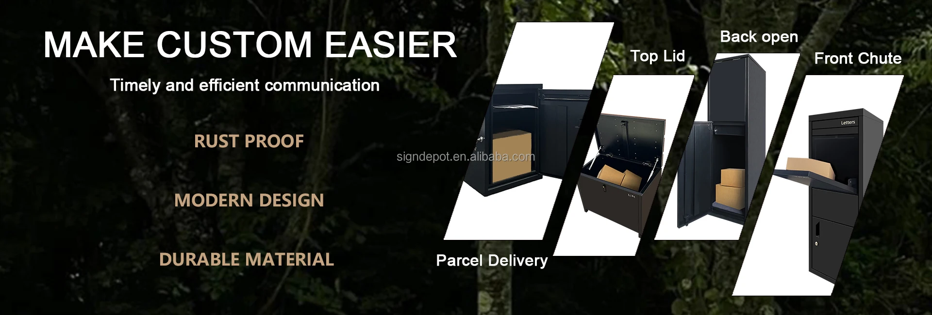 Spacious Outdoor Parcel Delivery Box Generous Parcel Mailbox With ...
