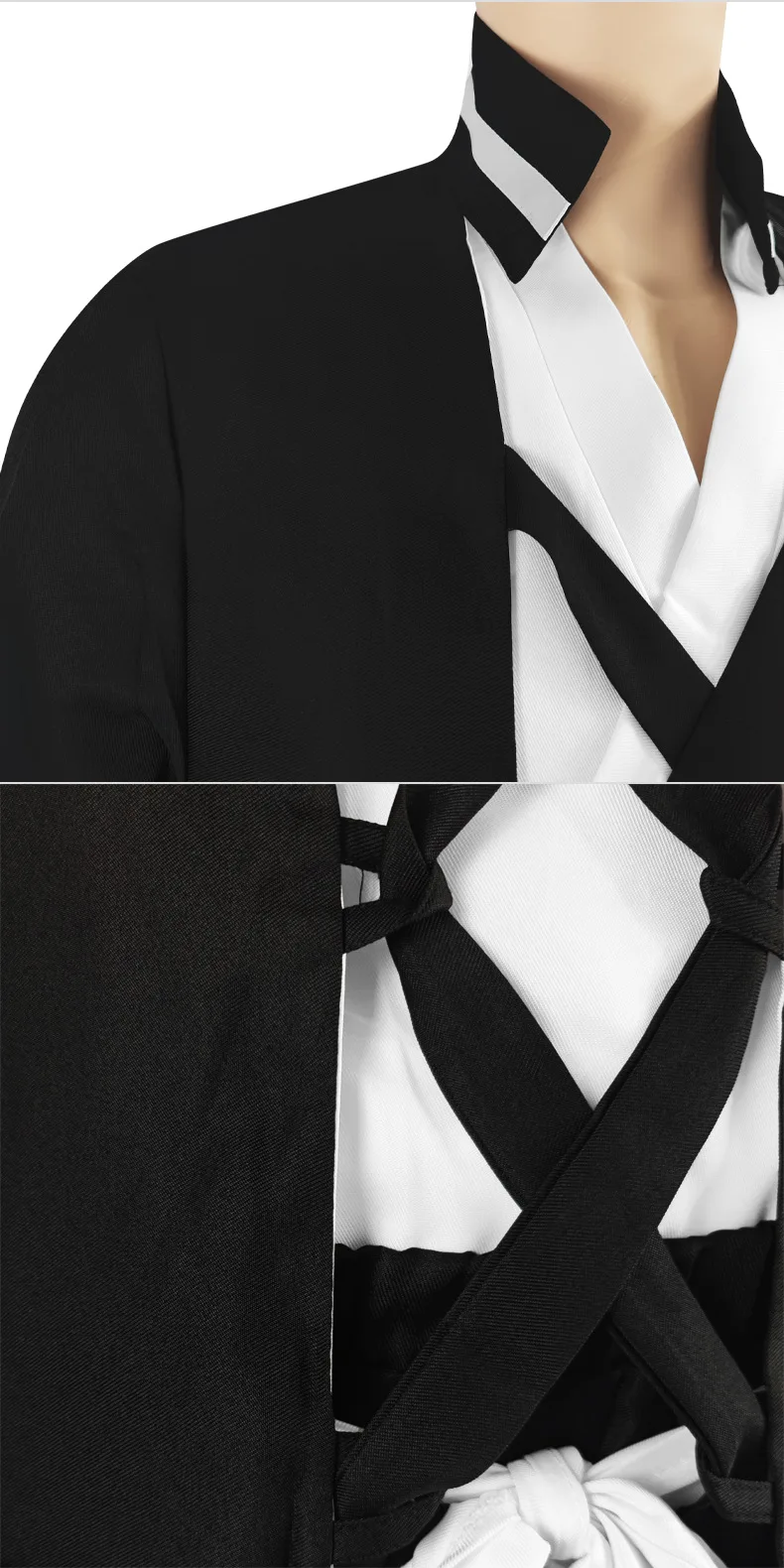 Anime Bleach Kurosaki Ichigo Cosplay Costume Black Kimono Uniform ...