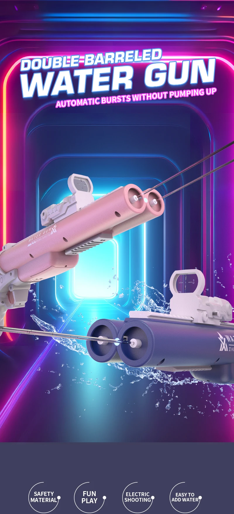 High-end Water Gun with Double Jet Holes - Perfect for Summer