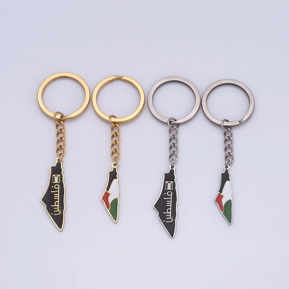 Palestine Map Metal Crafts Flag Enamel Key Chain