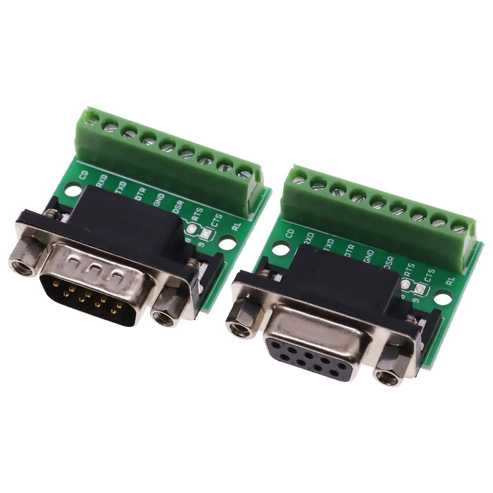 Db9 Male Female Adapter Signals Terminal Module Rs232 Rs485 Serial To Terminal 9-pin 9-hole ...