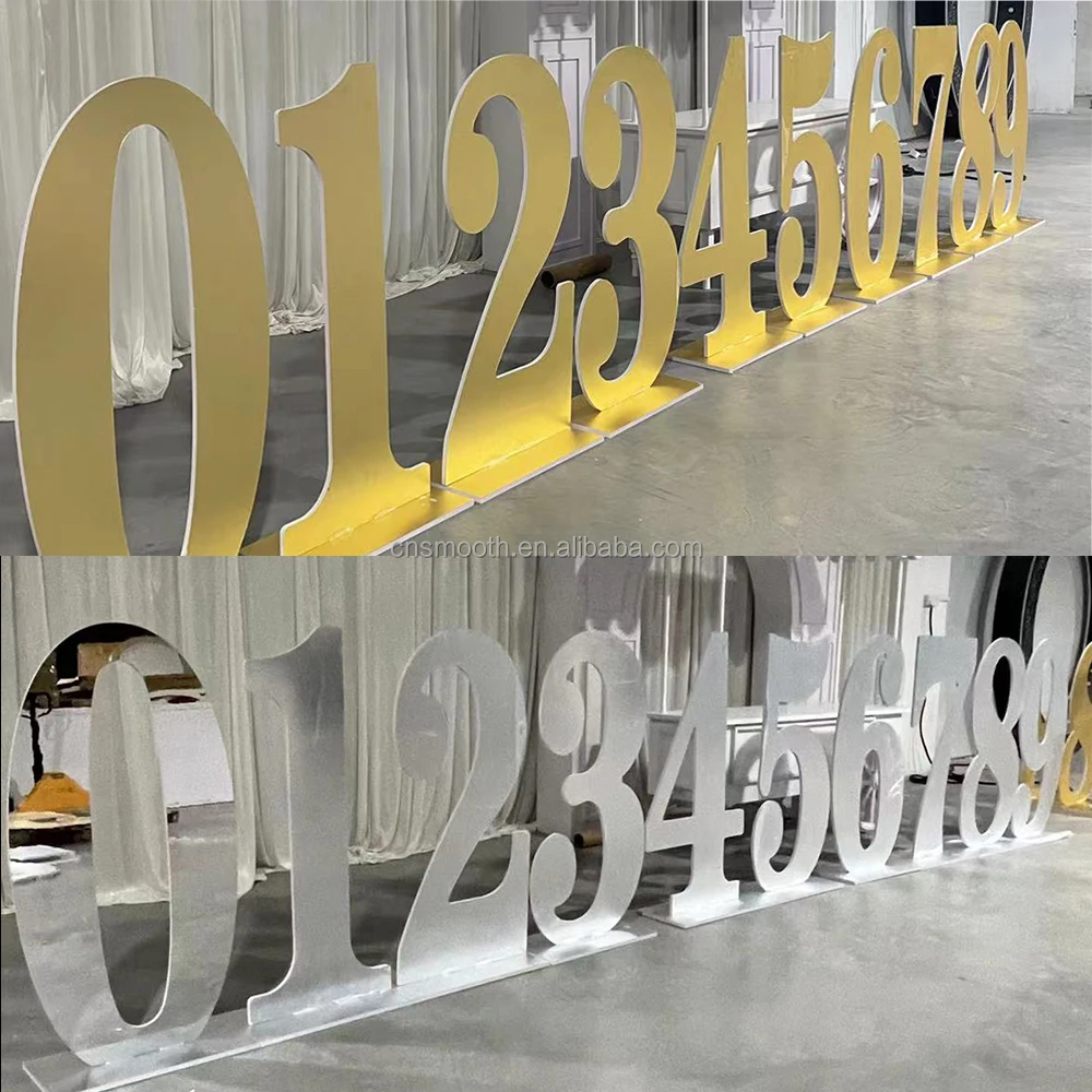 Wedding Birthday Custom Giant Gold Mirrored Acrylic Numbers