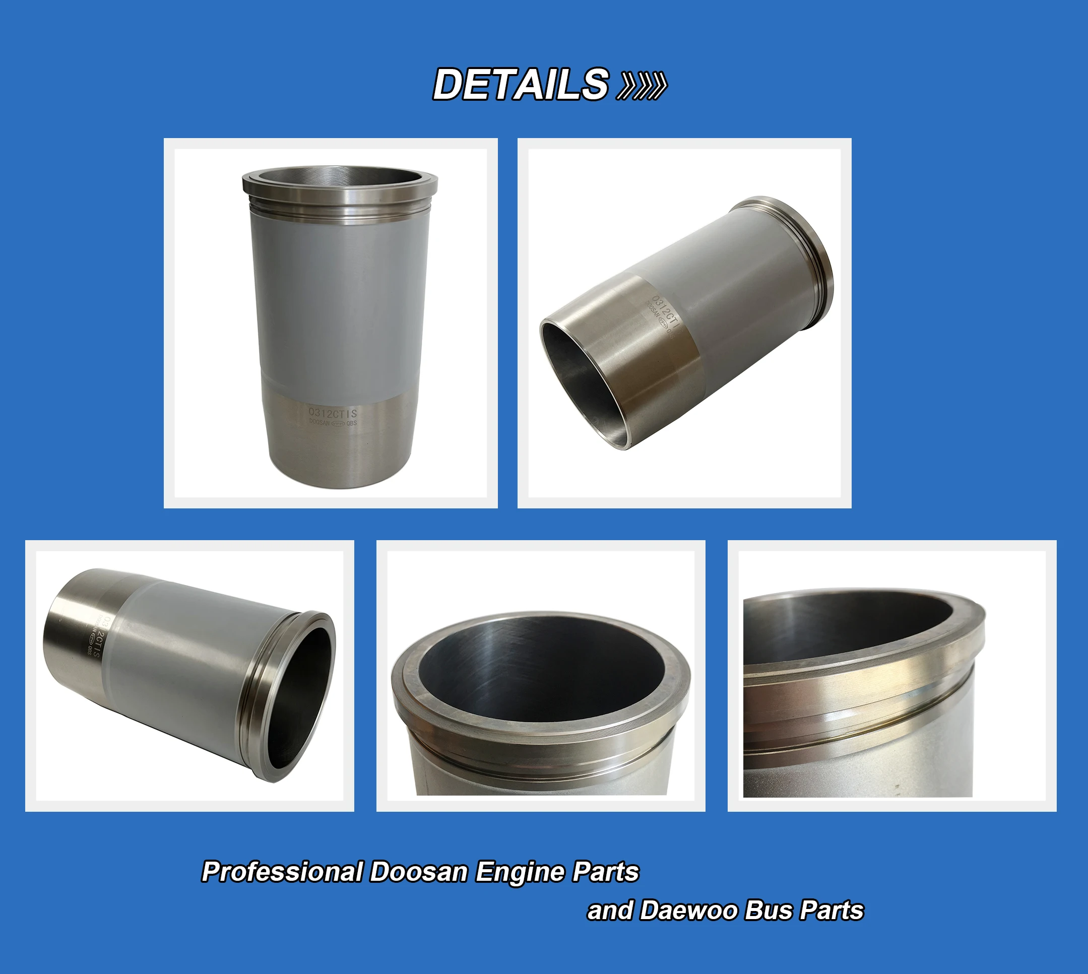 Daewoo Bus Truck Excavator Parts - Cylinder Liner 65.01201-0312