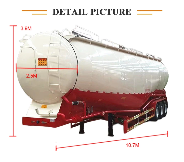 Powder Material Carbon Steel Transport Bulker 40m3 Bulk Cement Tank ...