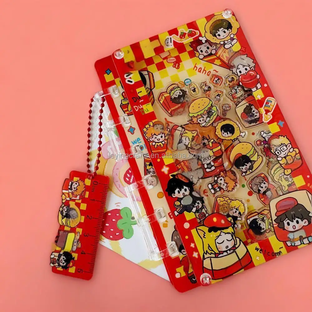 Custom Anime A5 A7 Acrylic Shaker Notebook Loose-leaf