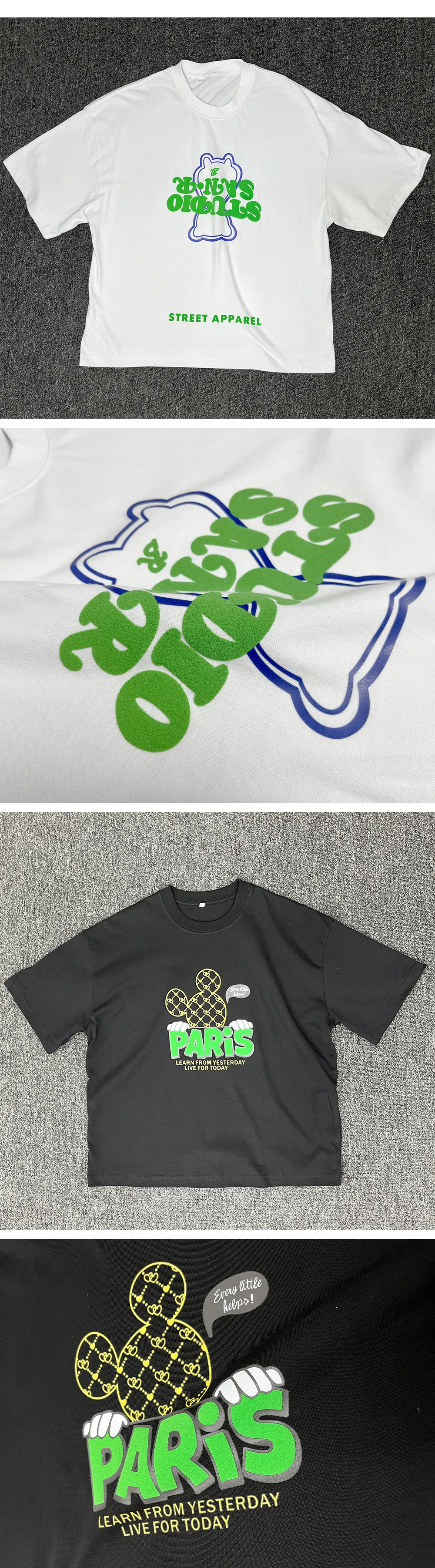 Custom Men's Blank Box Cut Tee T Shirt 240 300 Gsm Heavyweight Cotton ...