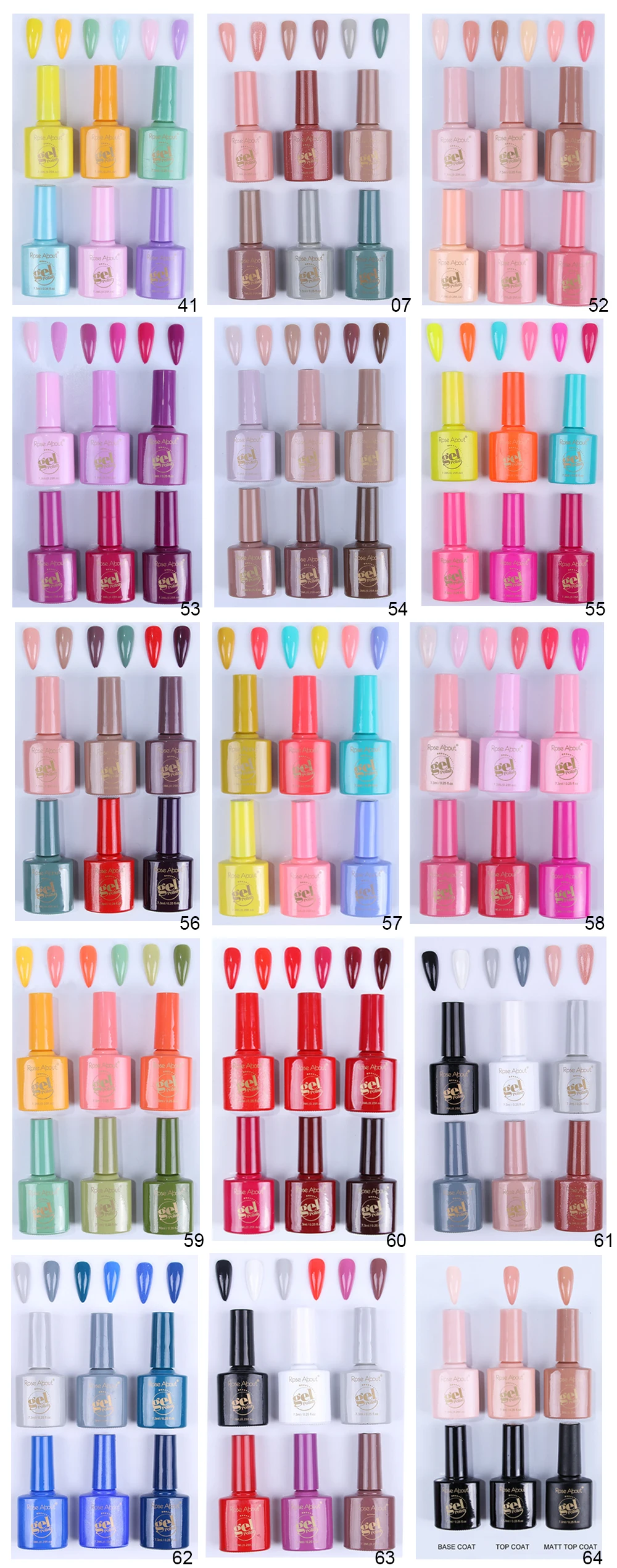 Uv Gel Nail Polish Set Private Label 7.3ml Soak Off Uv/led Gel Polish ...