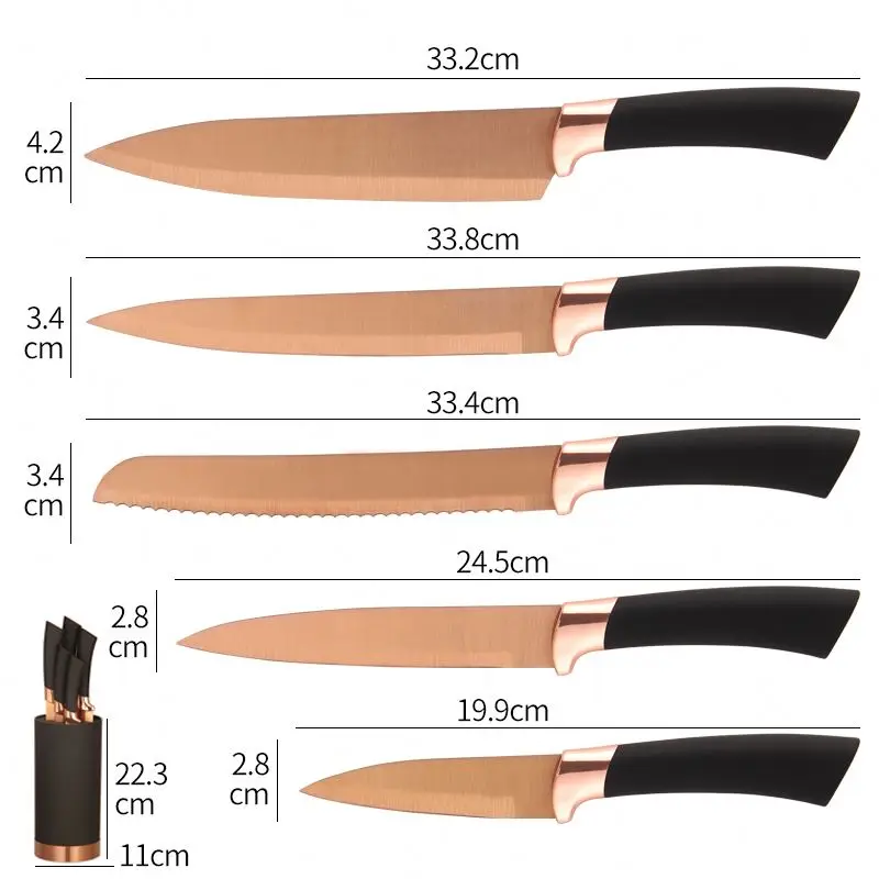 New Arrival Products Titanium Gold Coating Blade Kitchen Knife Kitchen ...
