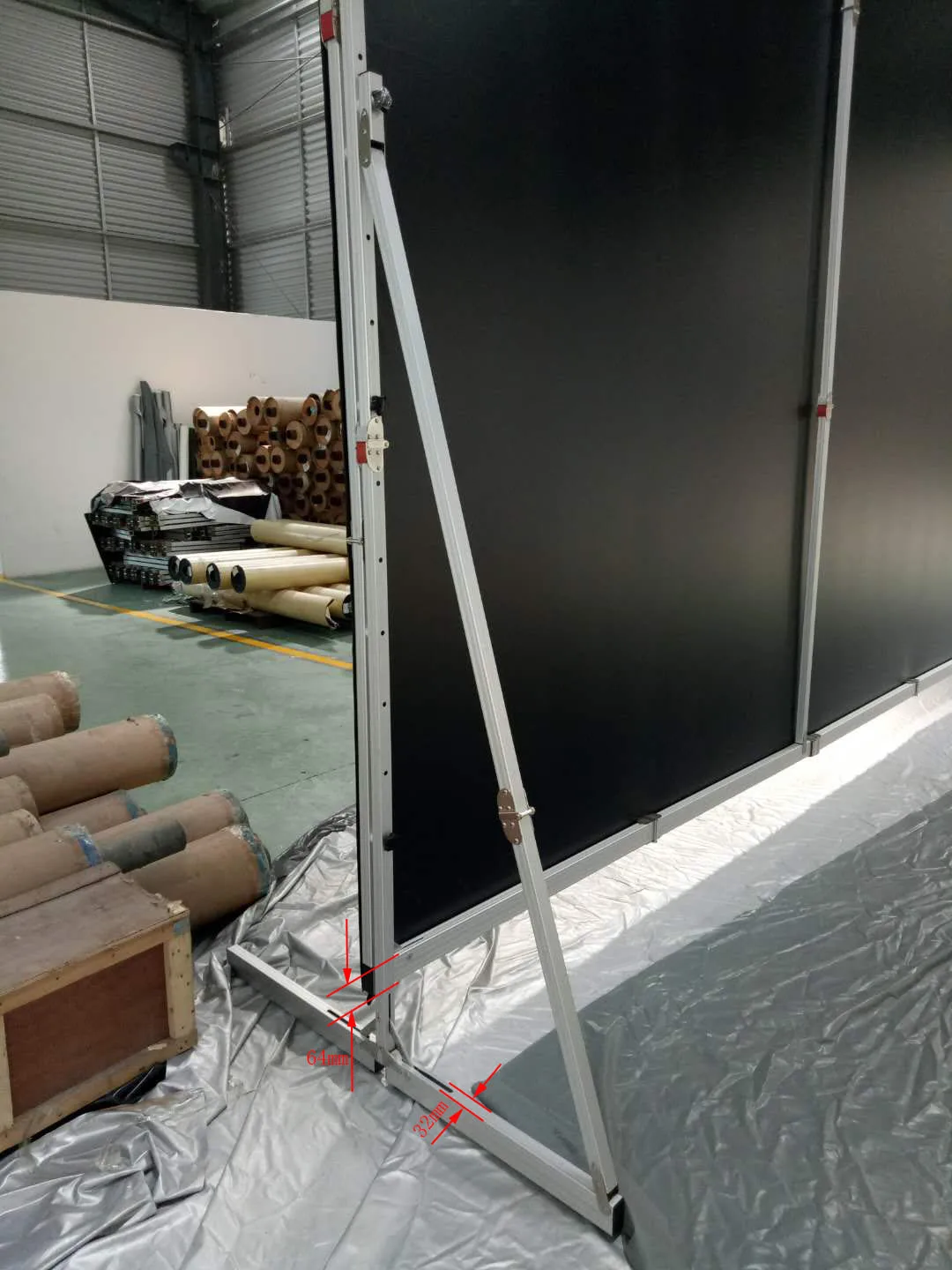 300 Inch 16:9 Large Outdoor Fast Folding Projection Screen With Flight ...