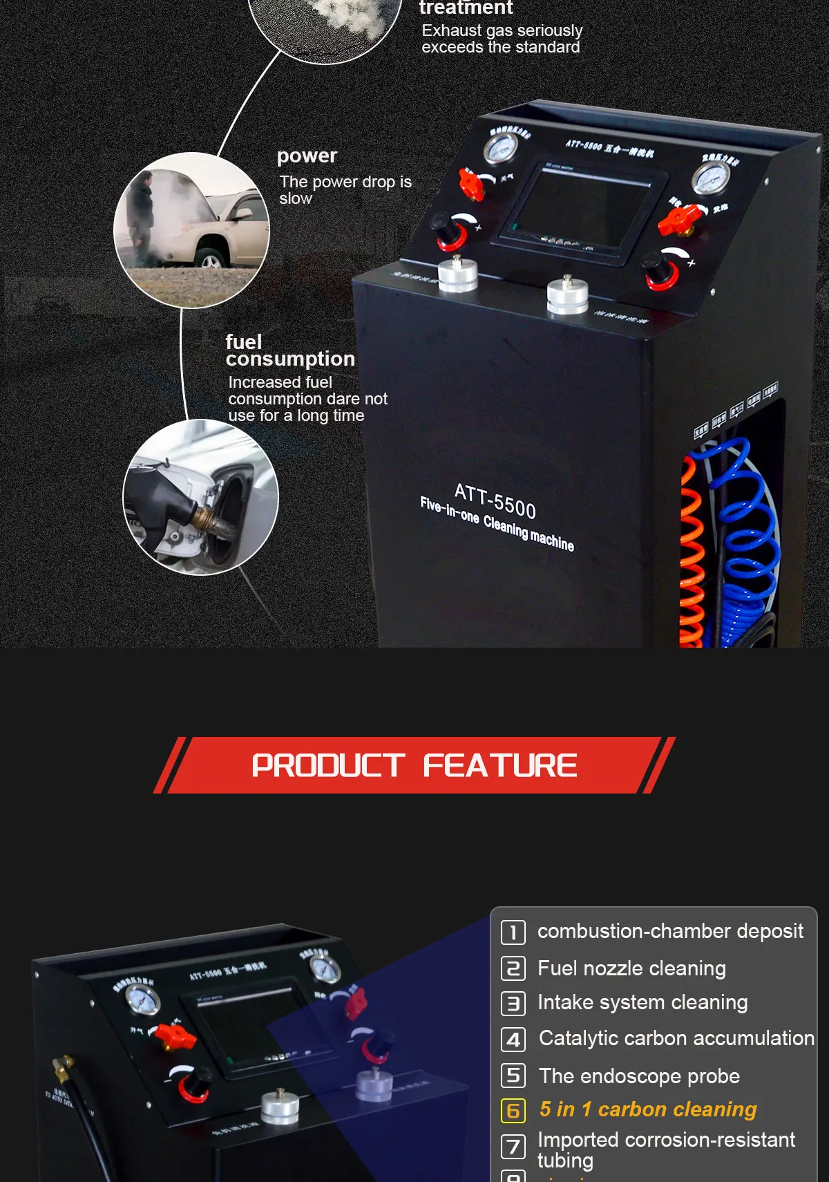 5-in-1 Engine Carbon Deposit Cleaning Machine - Efficient & Durable