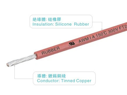 Silicone Rubber Wires And Cables Ul3136 300v 150c High Temperature Resistance Conductor Copper ...