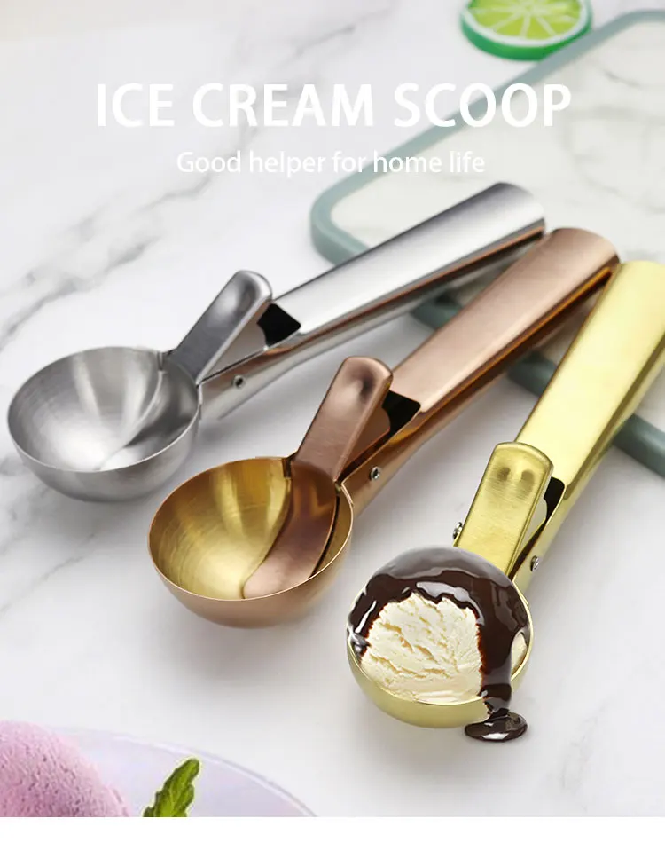 Heavy Duty Metal Ice Cream Scooper Safe Premium Stainless Steel And ...