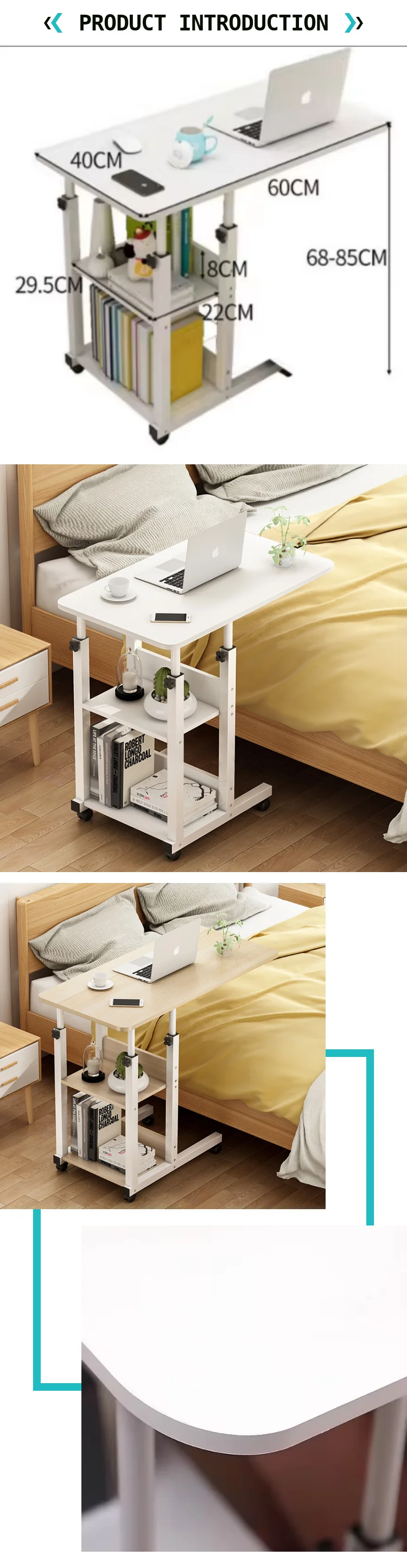 Movable Small Lifting Table Movable Wheel Furniture Laptop Table Mobile ...