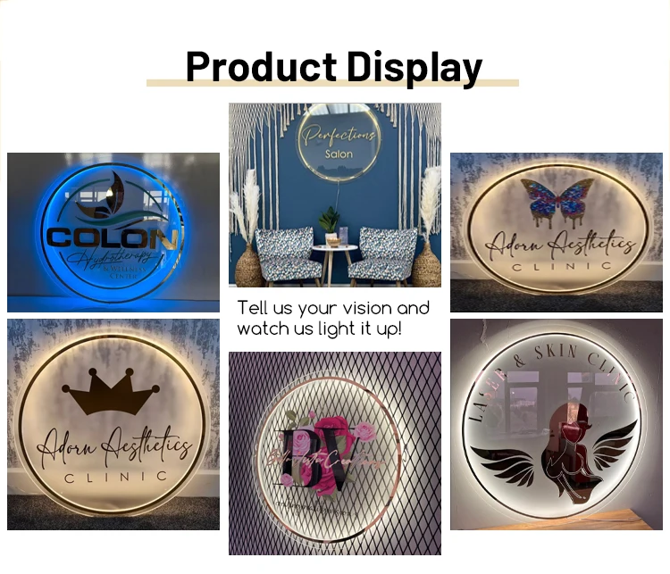 Custom Round Acrylic Neon Sign Round Backlit Sign Store Sign For ...