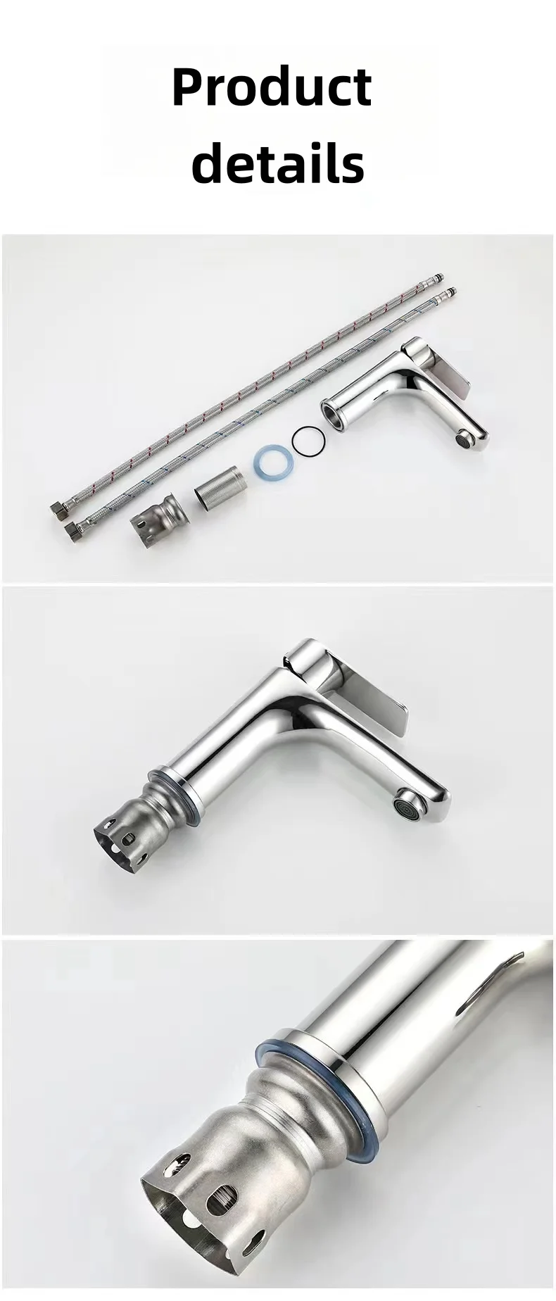 Hotel Apartment Brushed Nickel Wash Taps Modern Stainless Steel Hot ...