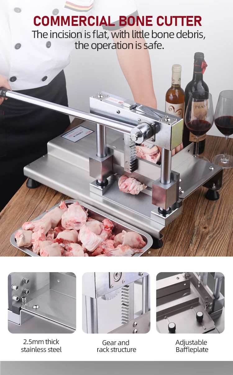 304 Stainless Steel Meat Cutter Machine for Frozen Ribs & Chicken - OEM ...