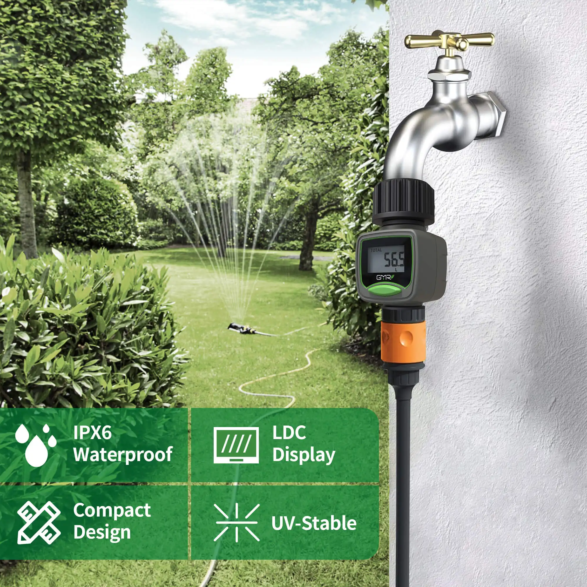OEM&ODM Digital Customizable Home Garden Flow Meter Accurate Hose End ...