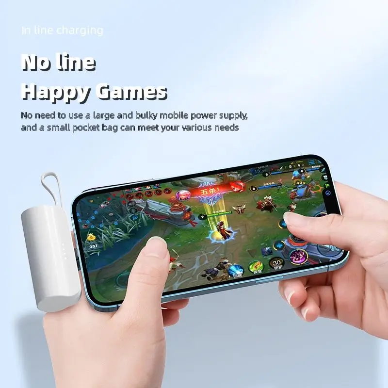 5000mah Portable Capsule Mobile Power Supply With Cable External Spare ...