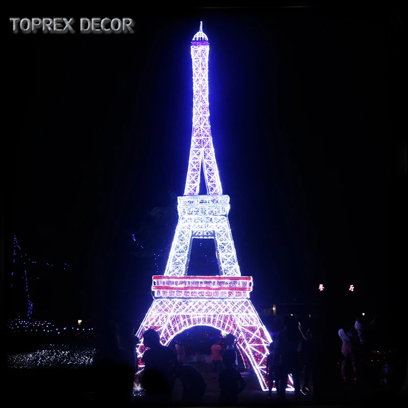 LED Eiffel Tower Commercial Square Lar Outdoor Christmas Decorations 3D ...