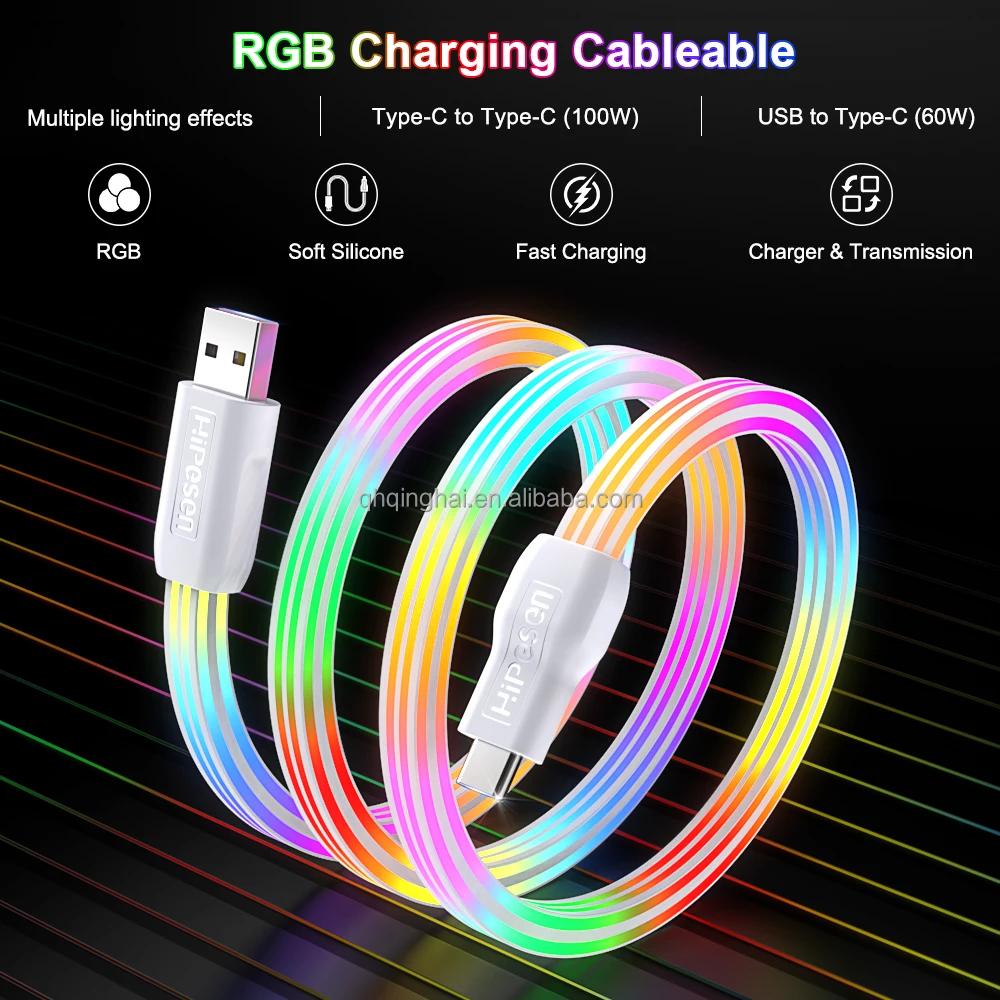 High Quality 60W 100W Fast Charging Type-C USB Data Cable 12V 5A ...