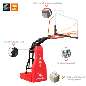 Fiba Approved Portable Outdoor Basketball Hoop Basketball Stand ...