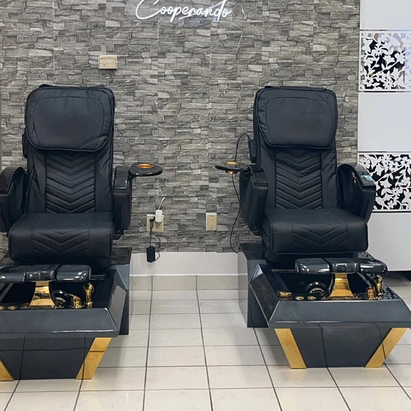 Custom Luxury Foot Spa Bath Chair - Pink Massage Pedicure Chair for ...