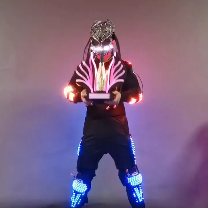 Full Color Change Led Dance Robot Costume Luminous Robot Suit For Stage ...