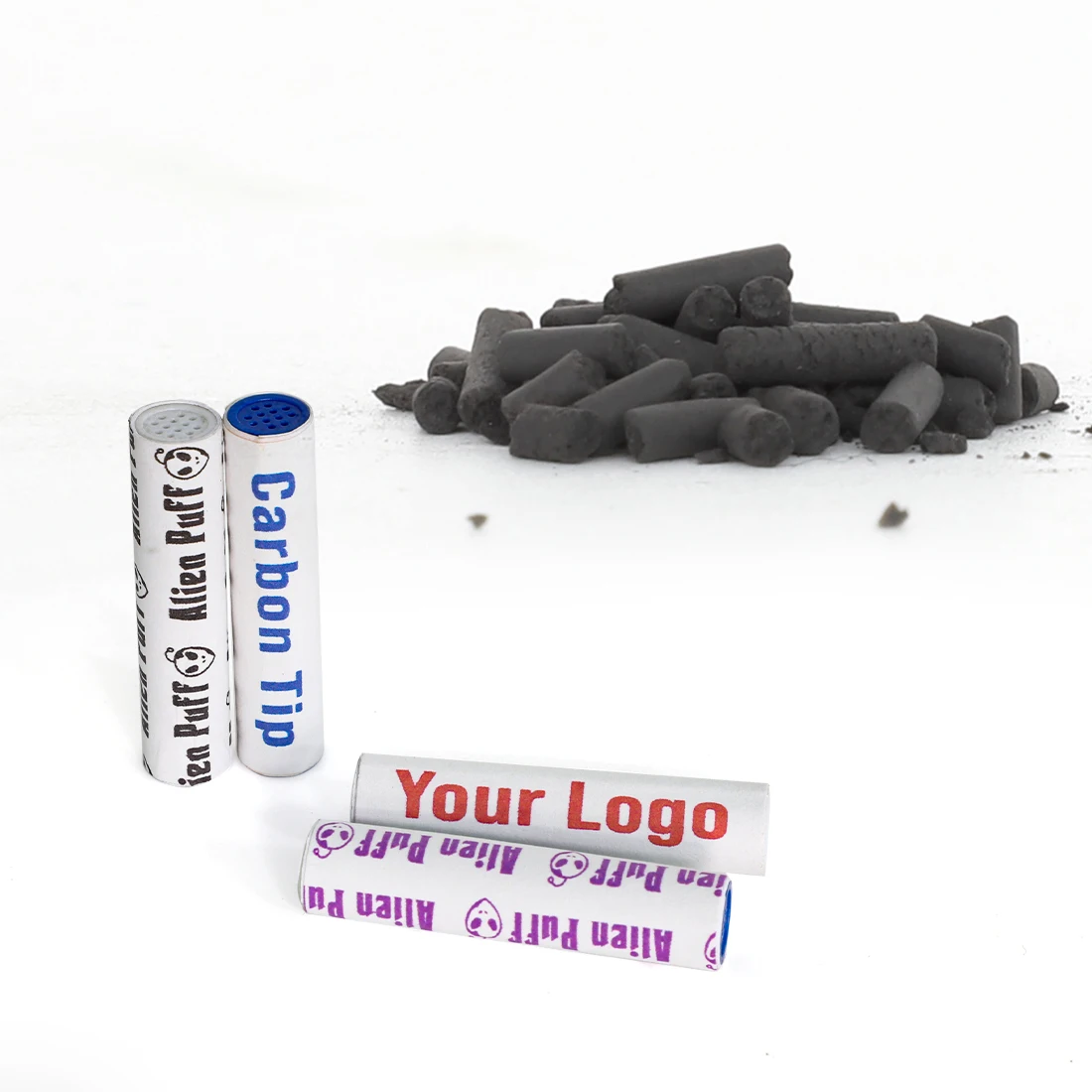 Custom You Logo Activated Carbon Filter Tip For Tobacco Pipe Pre Rolled ...