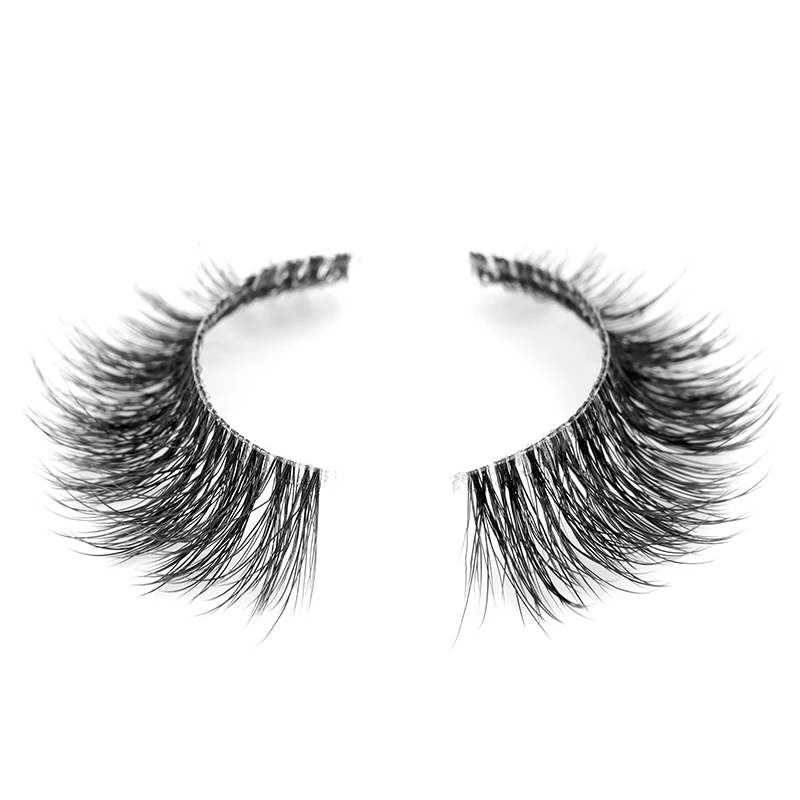 Hollyren Triangle Fiber Lash Invisible Clear Band Faux Mink Eyelashes ...