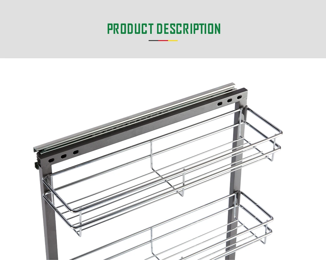 250mm Size Kitchen Cabinet Pantry Organizer Side Pull Out Wire Basket ...