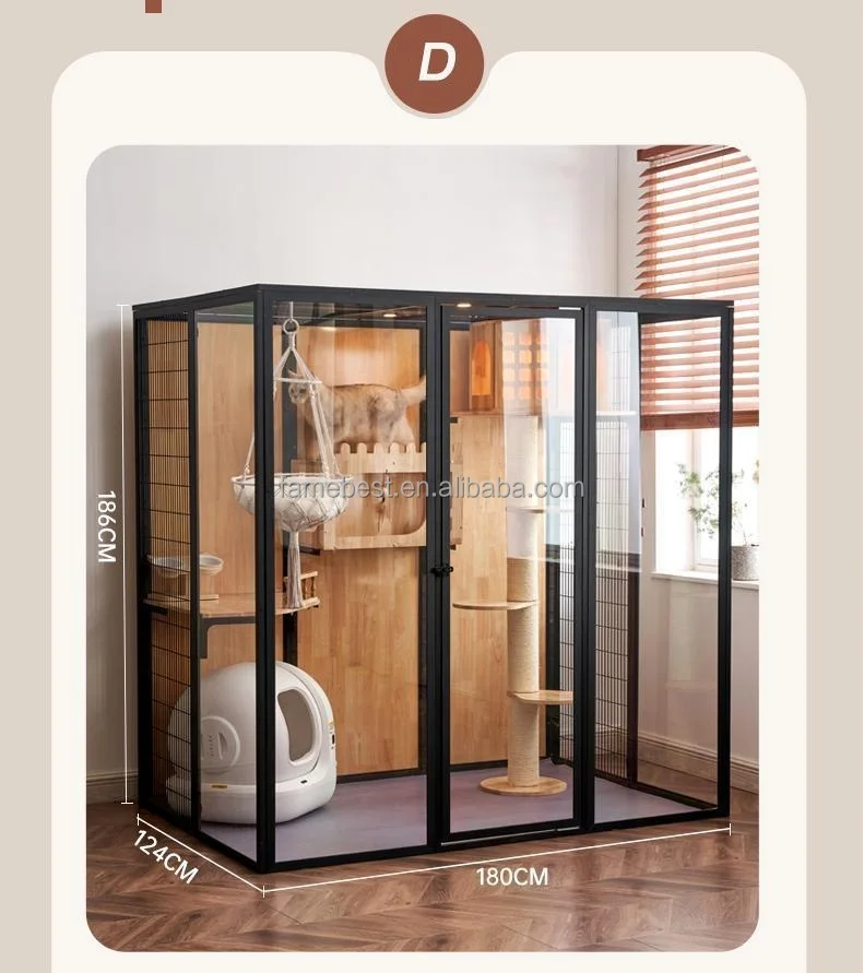 Large Indoor Cat Enclosure - FAMEBEST Cat Condos & Platforms