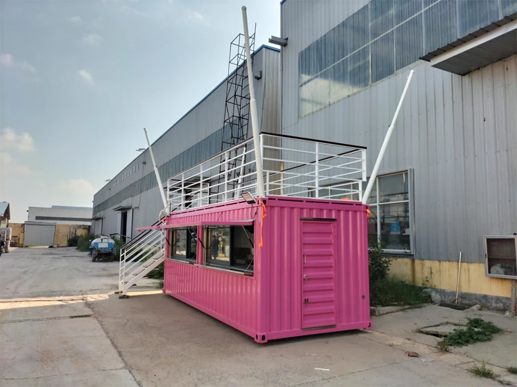 Prefabricated Shipping Container Restaurant Cafe Double Decker