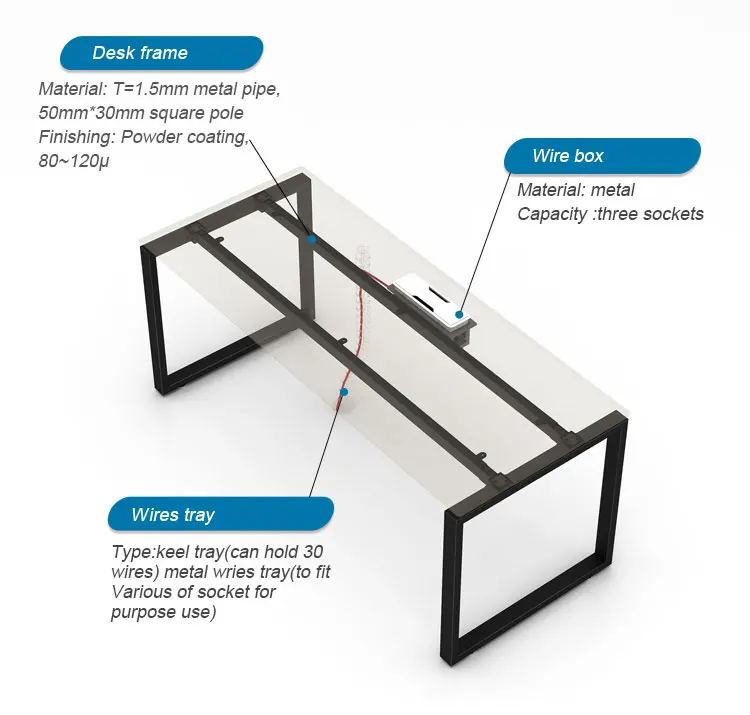 Modern Office Desk Design - Metal Frame & Modular Workspace
