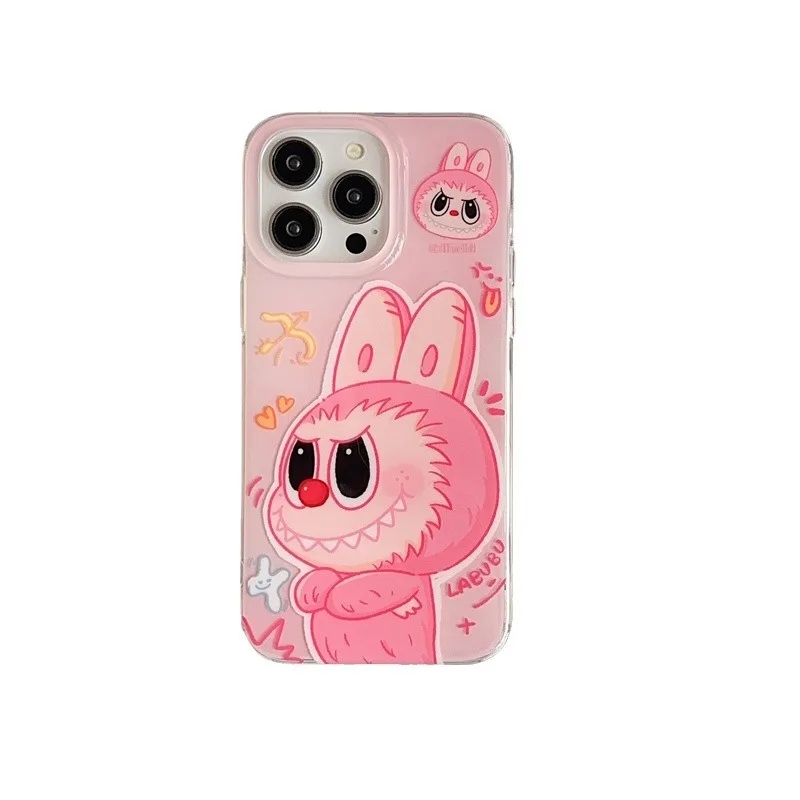 Korean Cute Cartoon Labubu Double Layers IMD Protective Shockproof ...