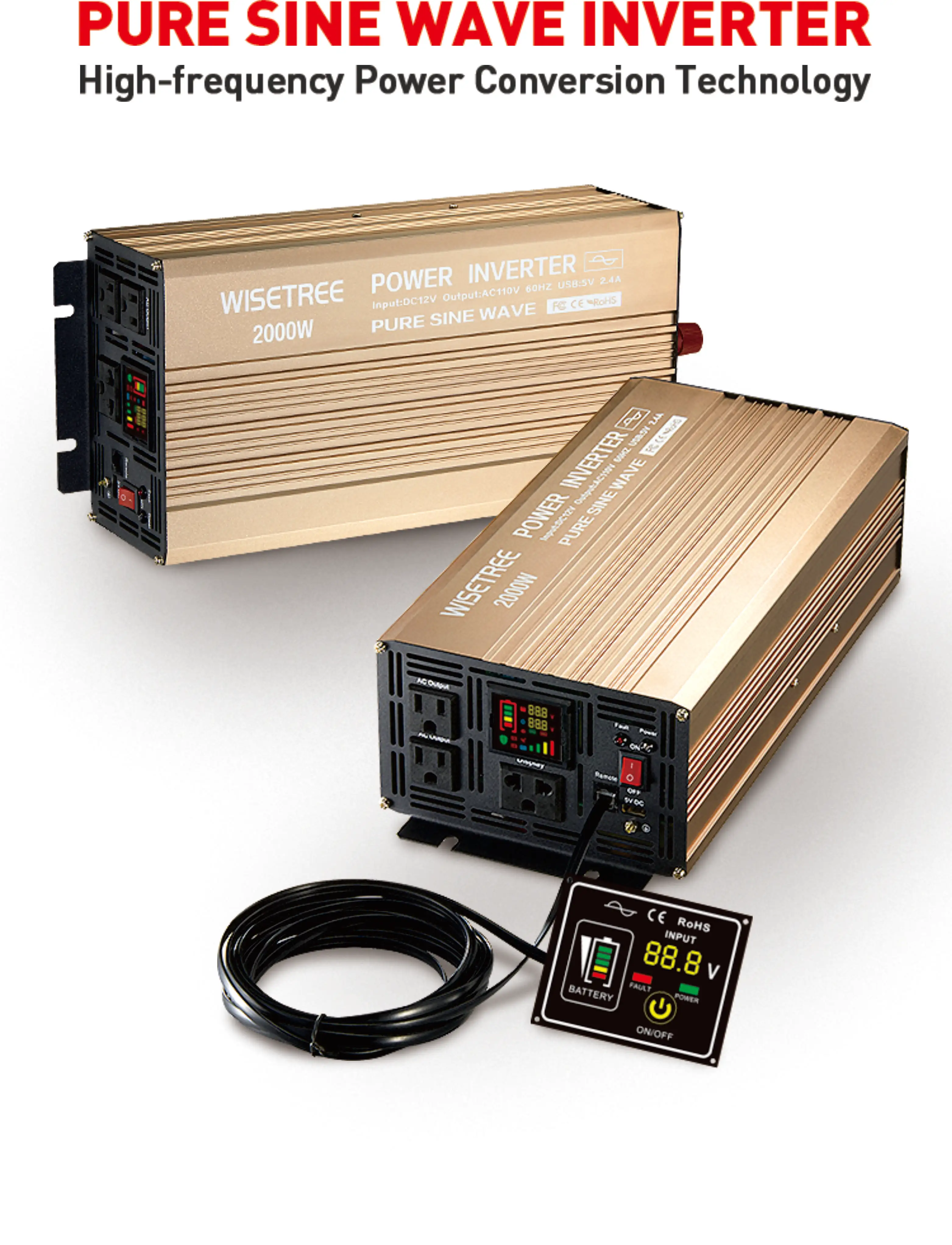 8kw 6kw 5kw Pure Sine Wave Inverter 12v 2000w/4000w Przetwornica ...