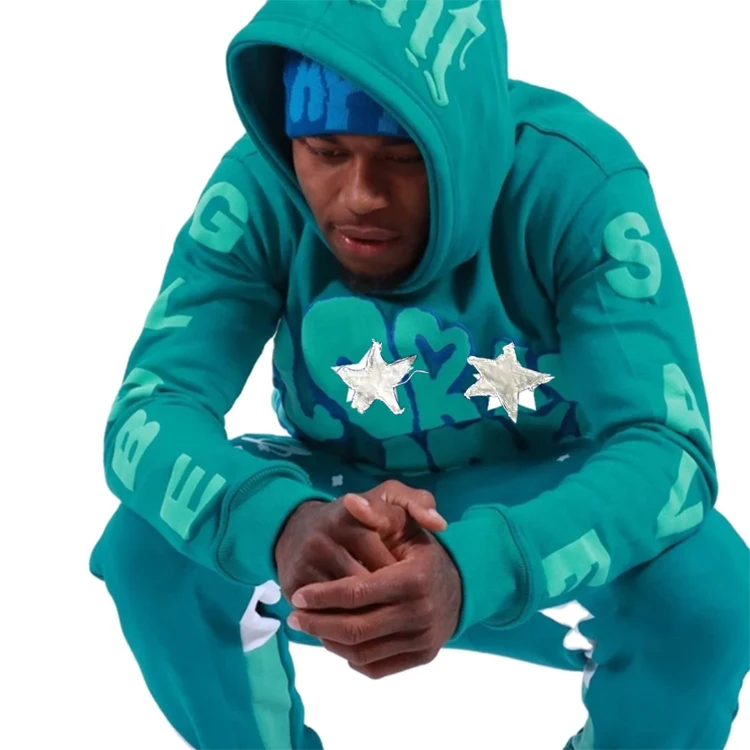 Shop Our Tracksuit 450gsm Cotton Hoodie Set with Puff Printed Hoodies