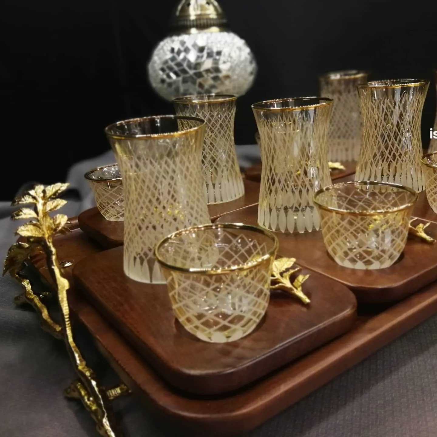 Cawa Coffee Cup Tea Cup Set Turkish Coated Golden Turkish Tea Cups For ...