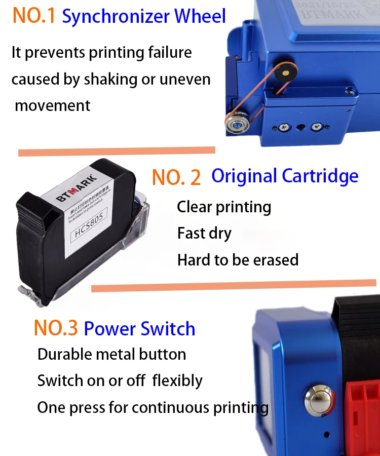 BTMARK Mini Handheld Inkjet Printer - Compact Portable Device for Box ...