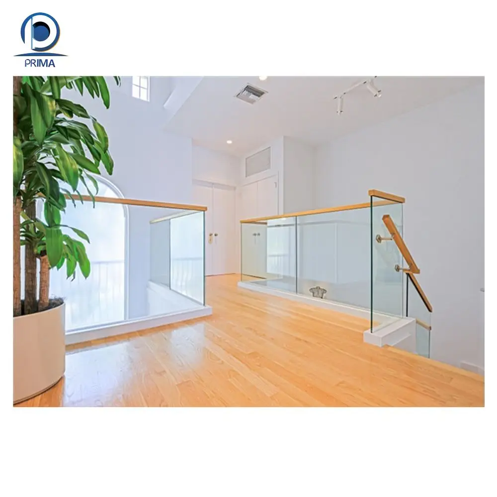 Prima U Channel Staircase Railing Glass Residential Stainless Steel ...